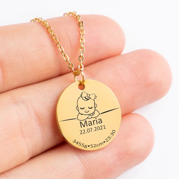 Baby Name Necklace - Etsy