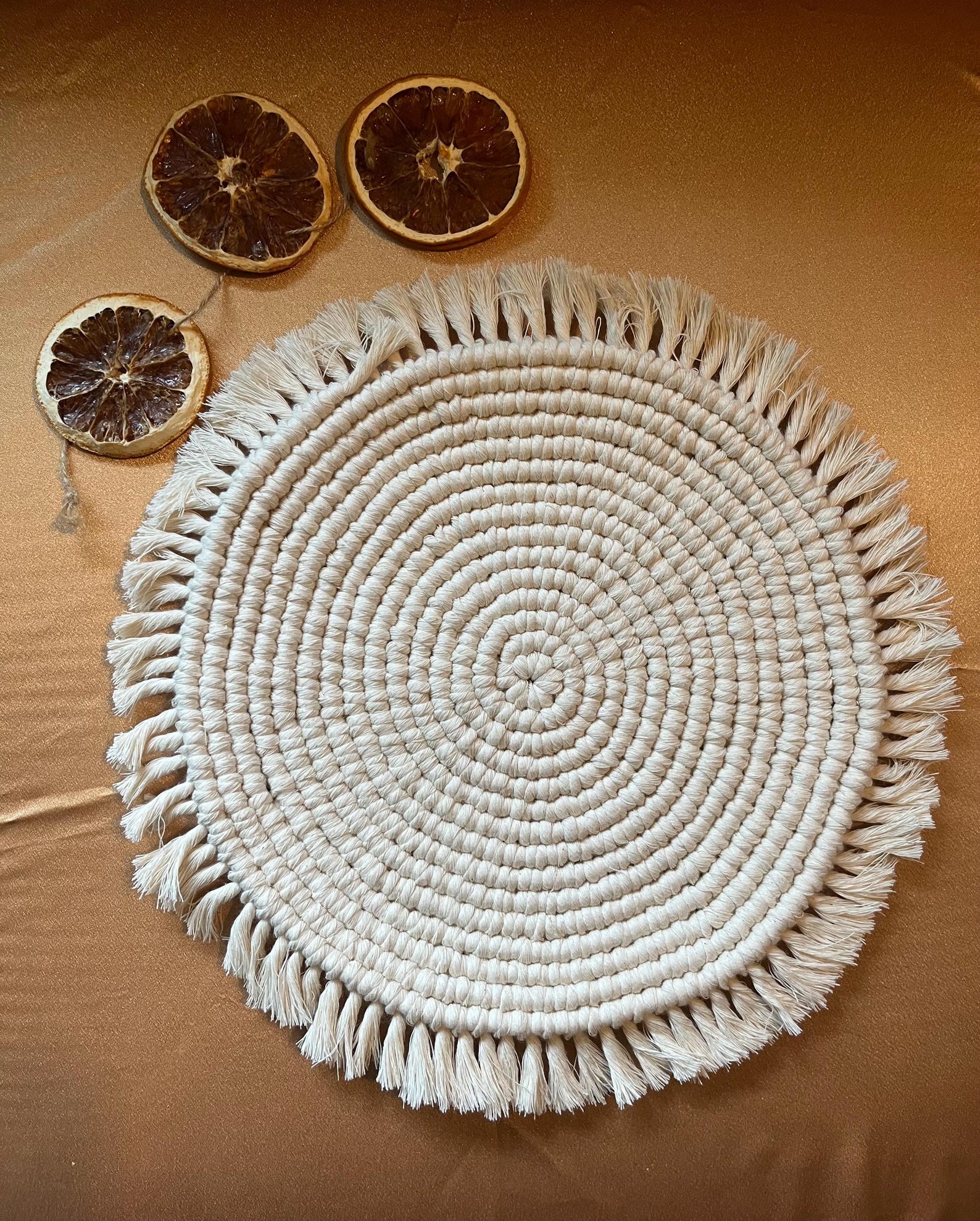 Spiral Macrame Pot Holder, Decorative Indoor Plant Mat. - Etsy