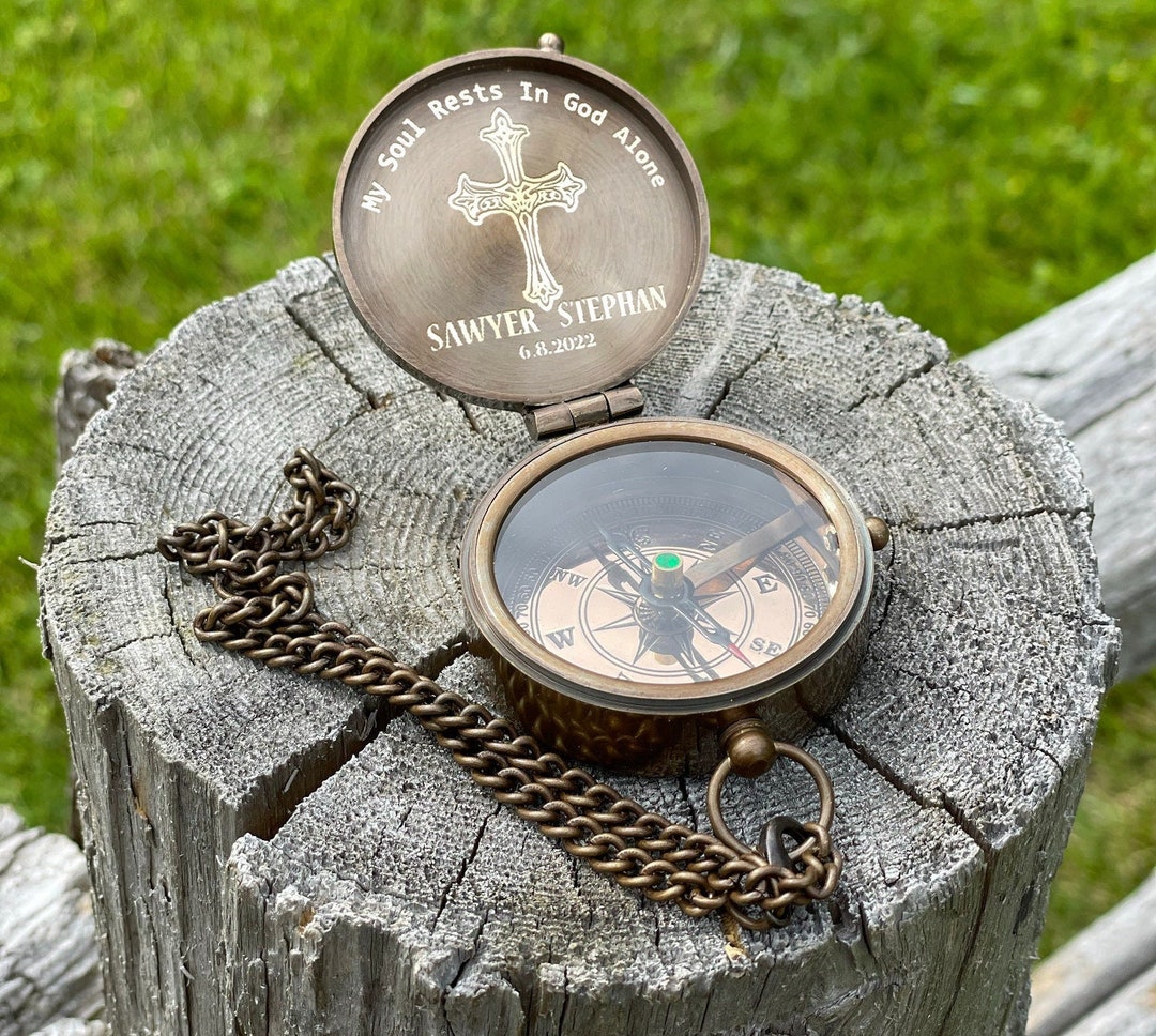 Handmade Personalized Compass, First Holy Communion Gift, Birthday Gift ...