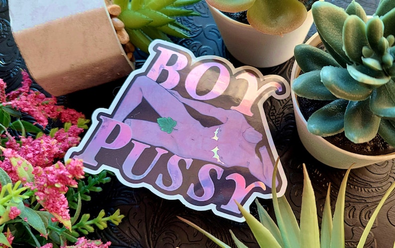 Transmasc Boy Puss Holographic Sticker - Etsy