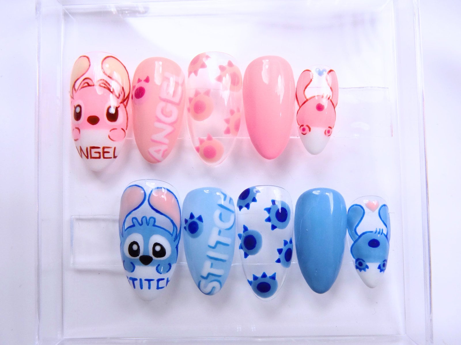 Cute Cartoon Stitch & Angel Press on Nails Handmade - Etsy