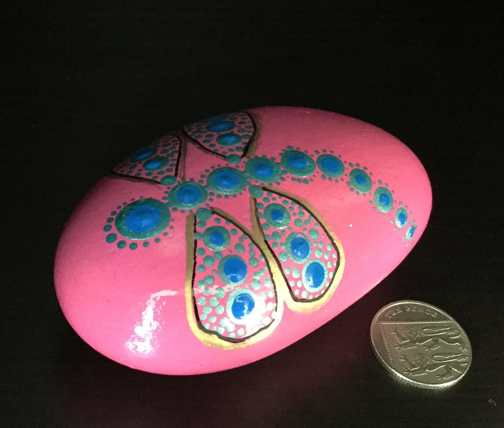 Lovingly Hand Painted Dragonfly Design in Fuchsia Pink and - Etsy