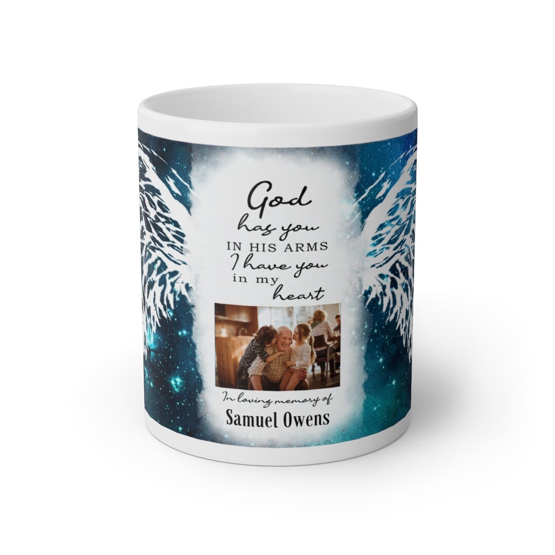 In Memory of Angel Wings Mug With PERSONALIZED PHOTO 11 Oz - Etsy