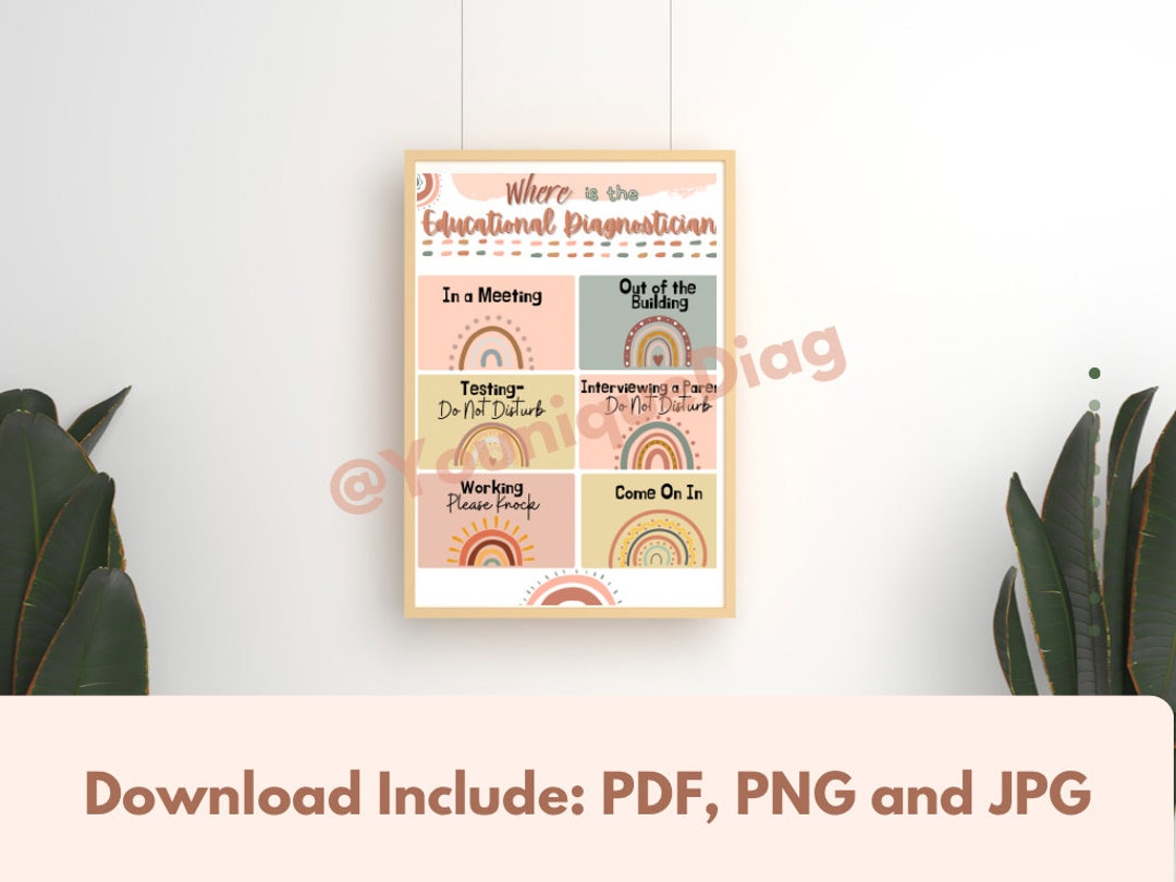 Boho Rainbow Educational Office Door Sign (printable) - Etsy