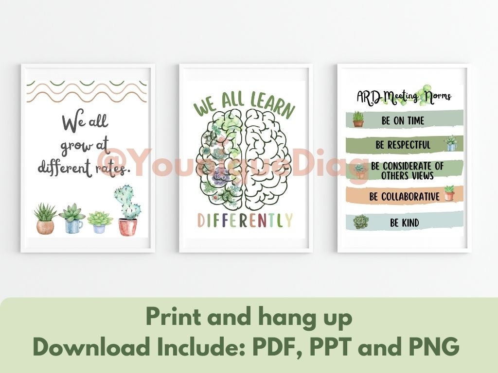 Assessment Sign Bundle in Succulent Theme for Diags and Lssps (where ...