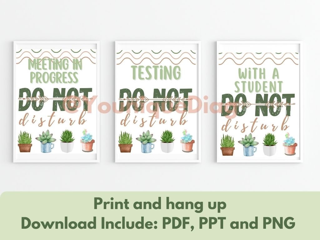 Assessment Sign Bundle in Succulent Theme for Diags and Lssps where the ...