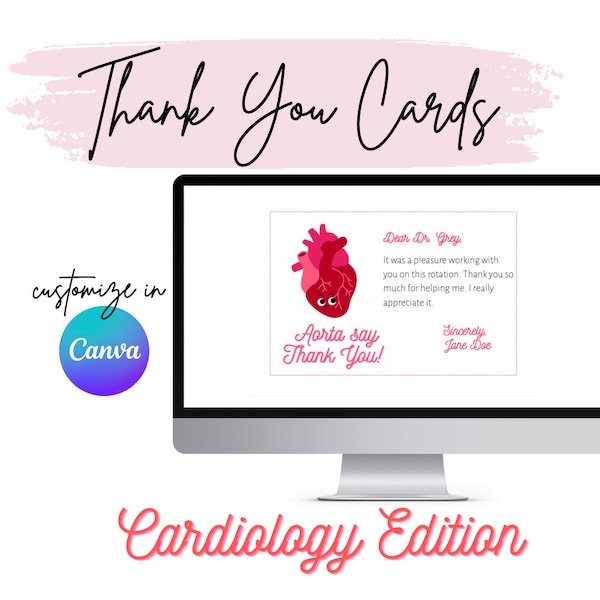 Cardiology Thank You Card - Etsy