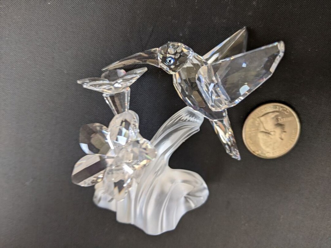 Swarovski Crystal Hummingbird With Flower - Etsy