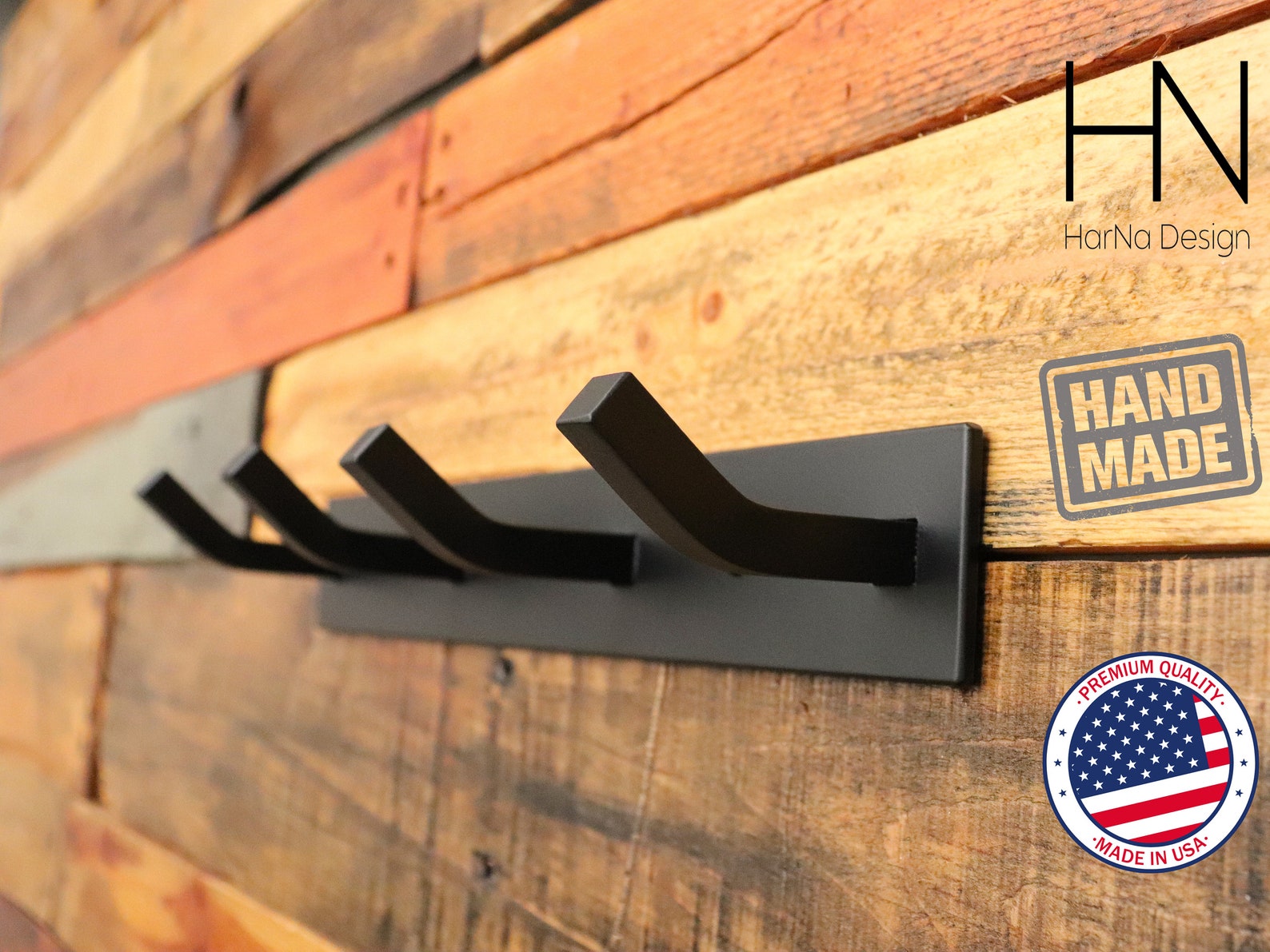 Minimalist Four Hook Coat Rack, Metal Wall Hooks, Wall Mounted Hook ...