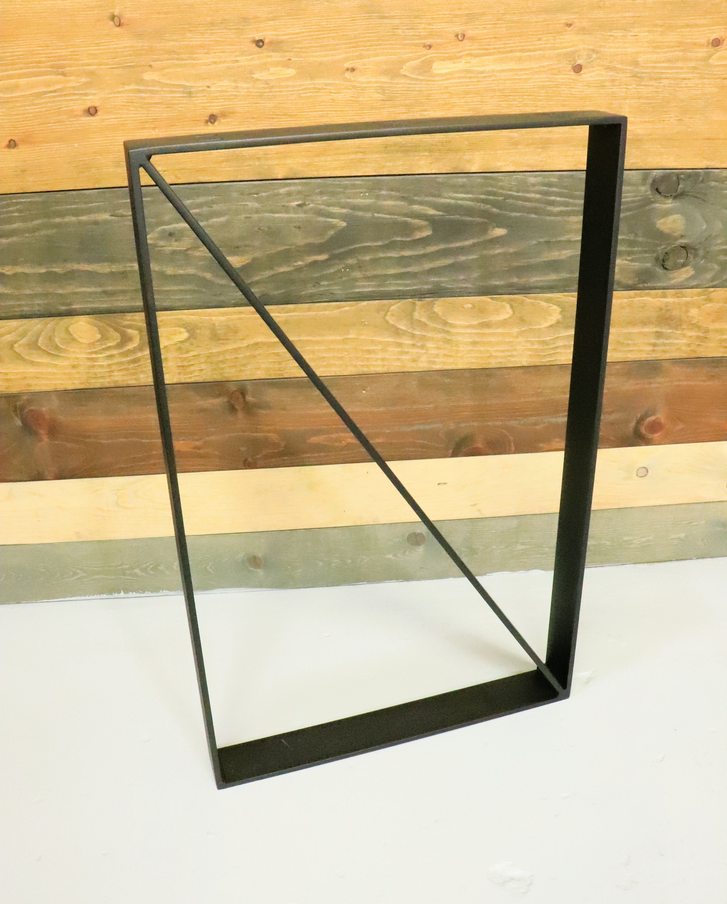 Steel Table Leg 2 Flat Bar Square Mid Century Industrial Table Leg ...