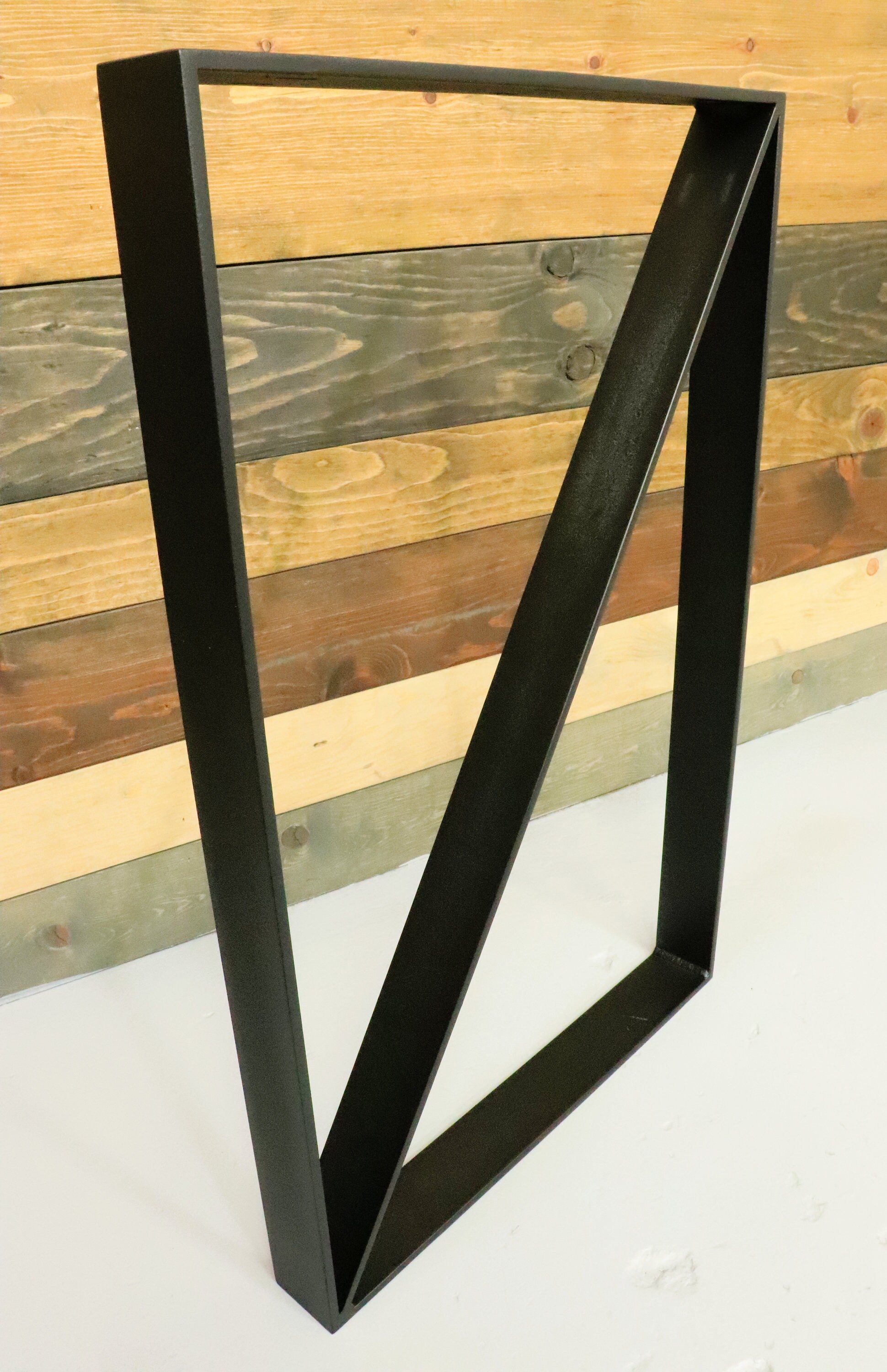 Steel Table Leg 2 Flat Bar Square Mid Century Industrial Table Leg ...