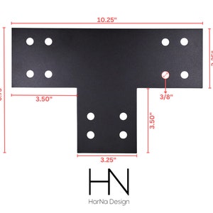 T Shaped Bracket for 4" Post, Structural T Bracket for 4x4 & 2x4, Steel ...