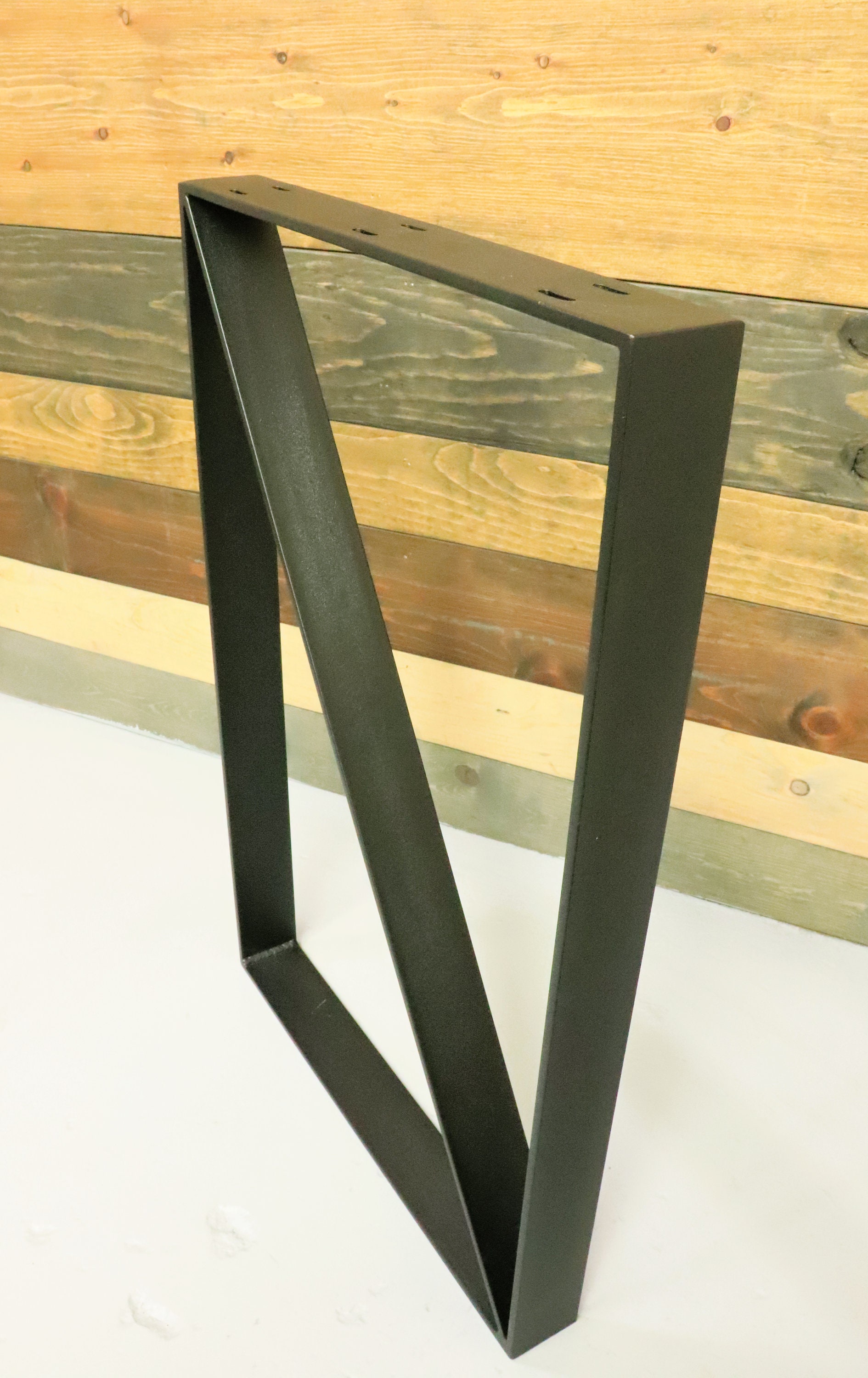 Steel Table Leg 2 Flat Bar Square Mid Century Industrial Table Leg ...