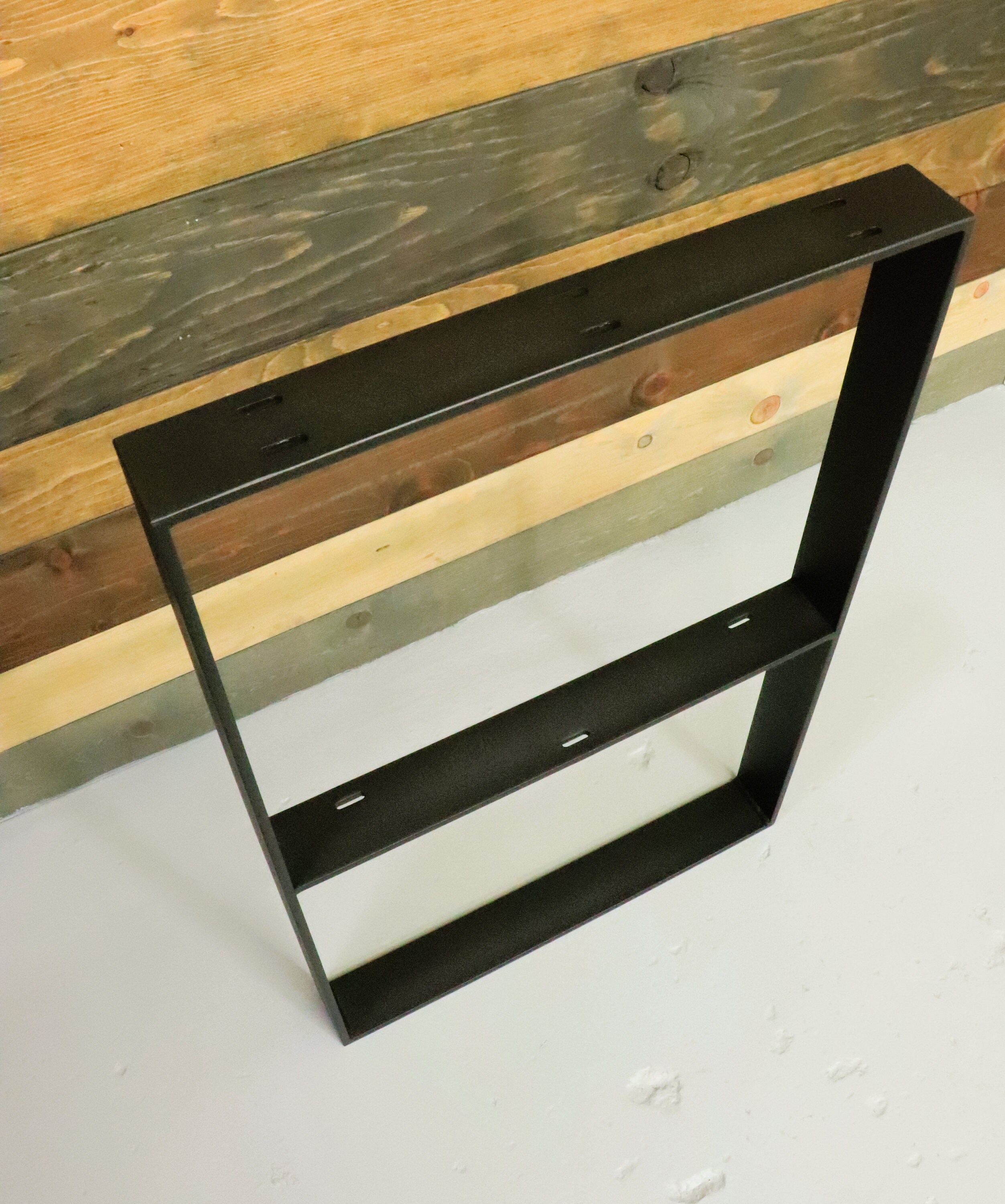 Steel Table Leg 2 Flat Bar Single Shelve Mid Century Industrial Legs ...