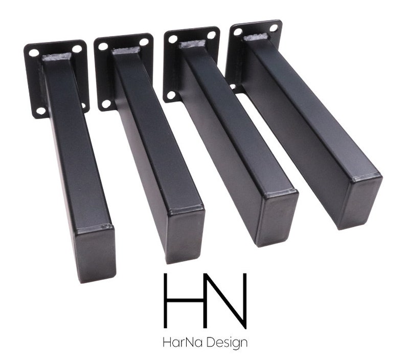 Steel Table Leg 2x1 Rectangular Single Post Mid Century Modern Coffee ...