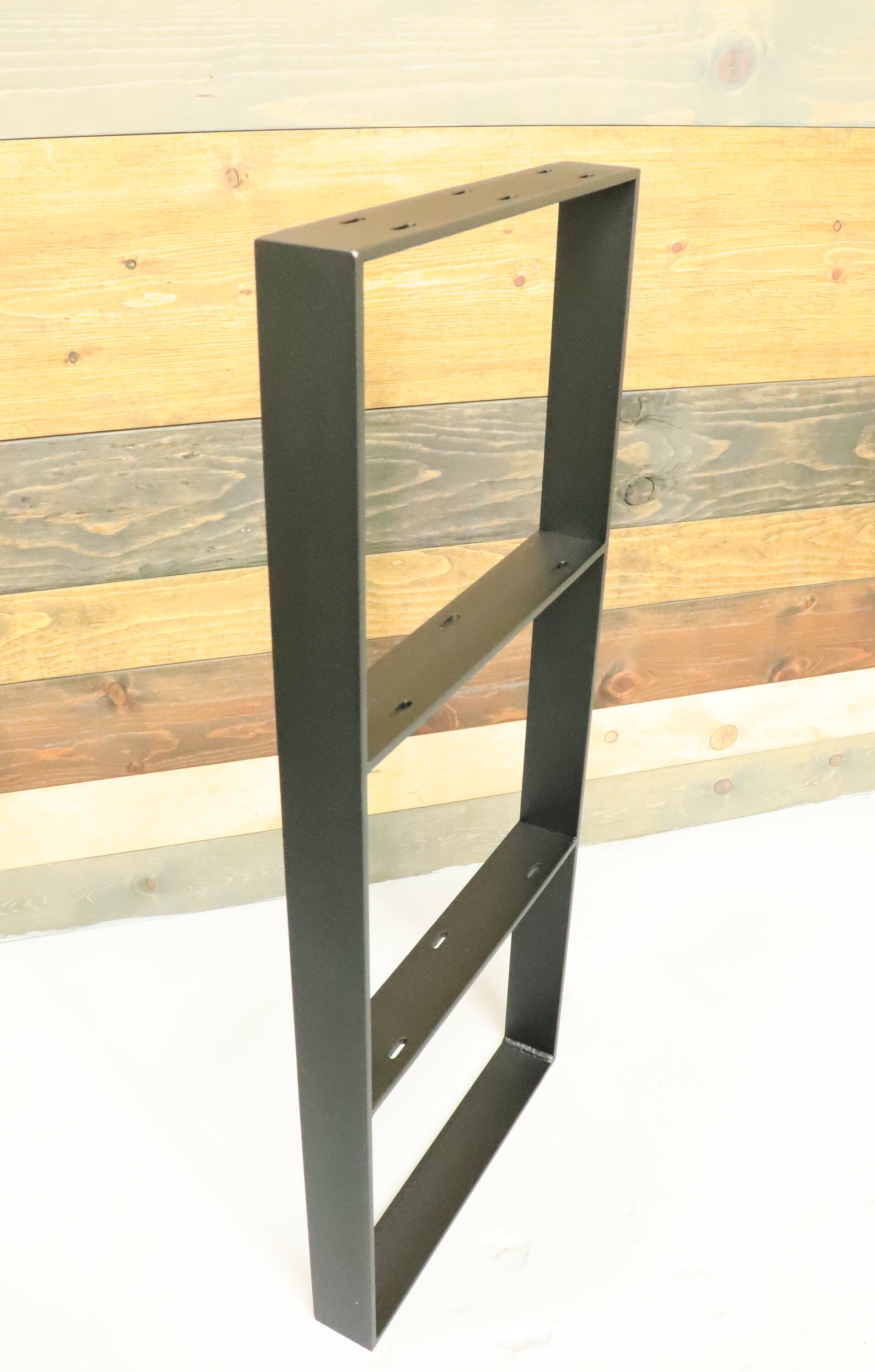 Steel Table Leg | 2" Flat Bar Two Shelve | Mid Century | Industrial ...