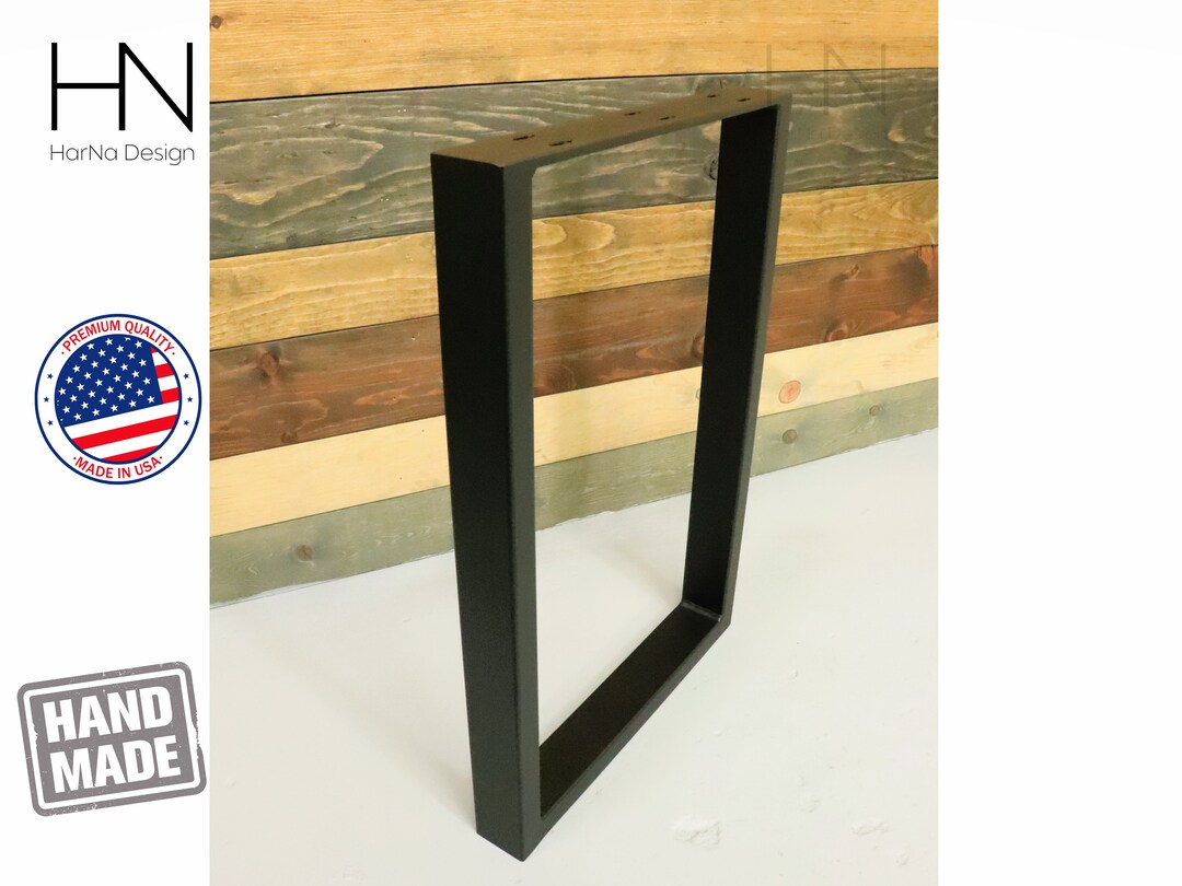 Steel Table Leg | 2x1 U Shaped | Mid Century Modern | Industrial Table Leg | Coffee Table ...