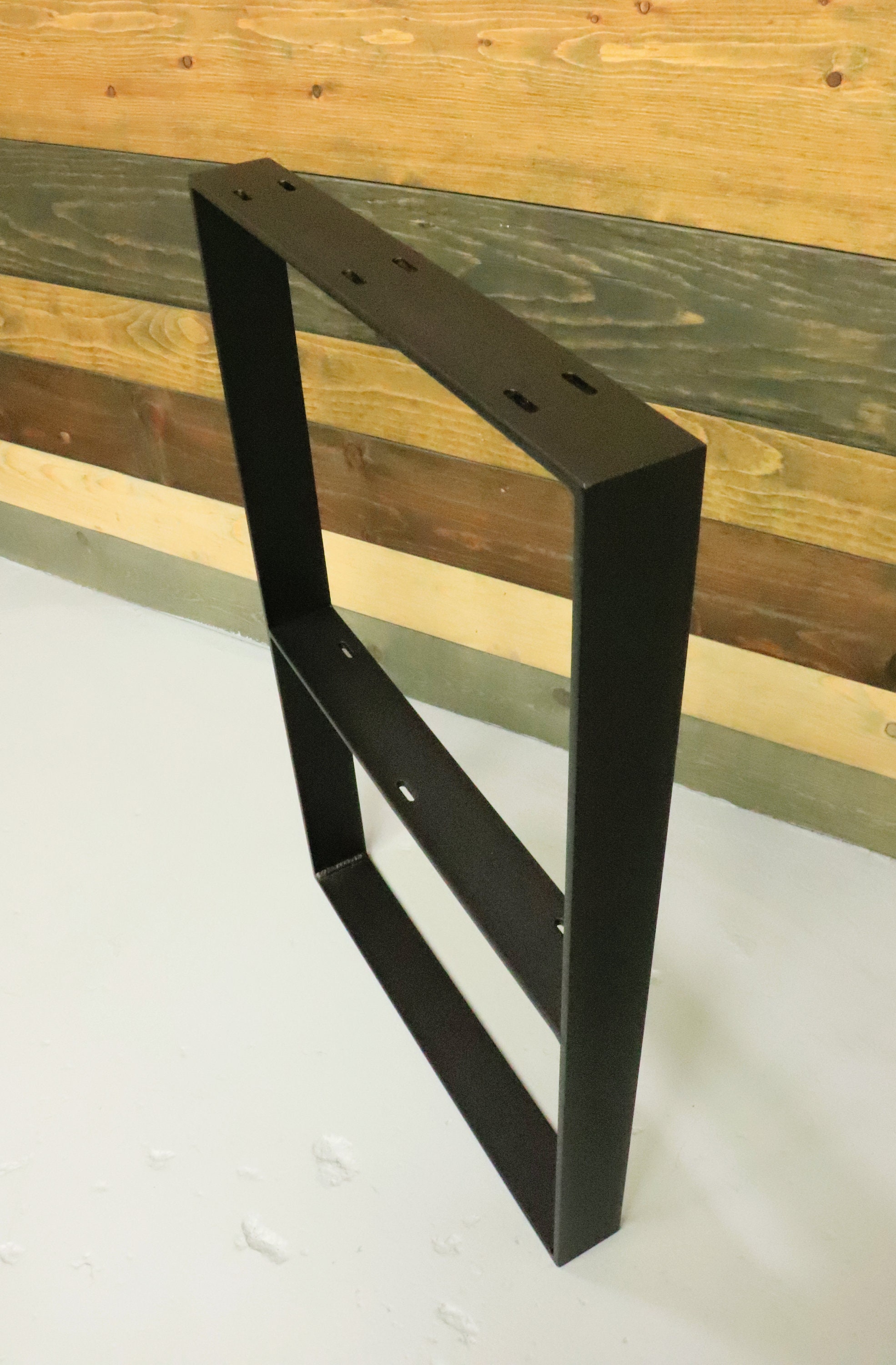 Steel Table Leg | 2" Flat Bar Single Shelve | Mid Century | Industrial ...