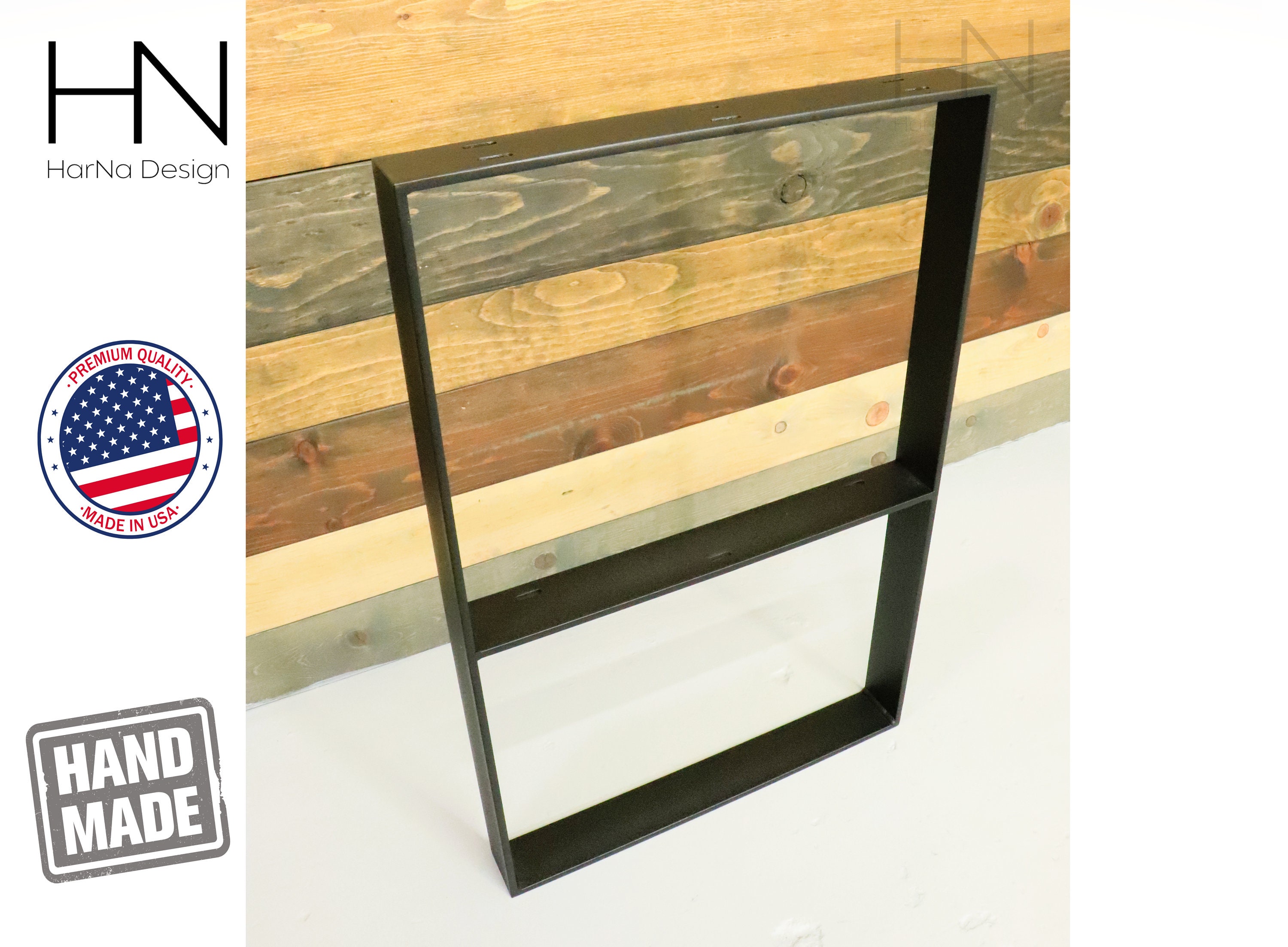 Steel Table Leg | 2" Flat Bar Single Shelve | Mid Century | Industrial ...