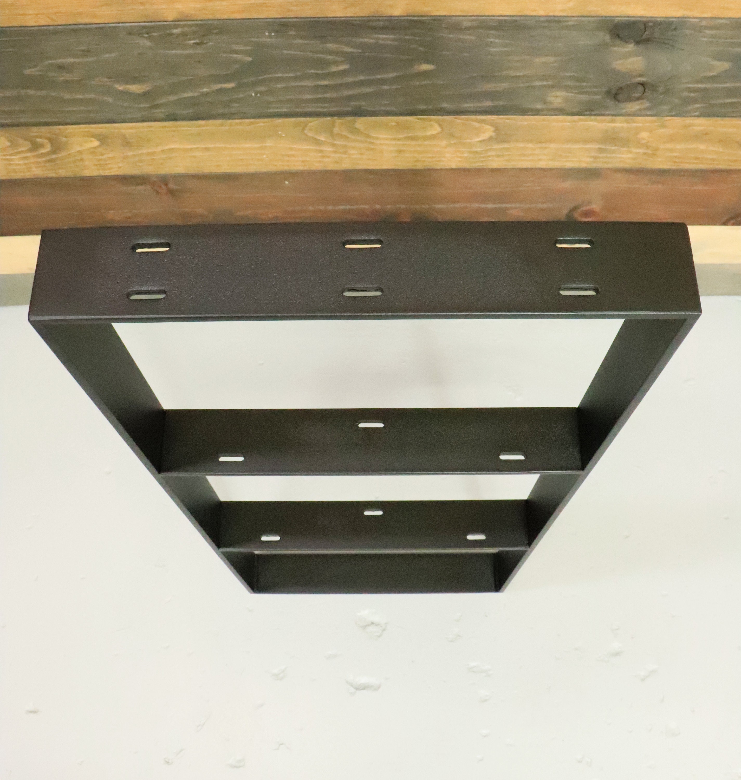 Steel Table Leg | 2" Flat Bar Two Shelve | Mid Century | Industrial ...