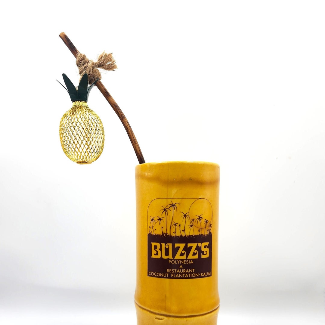 Pineapple Tiki Swizzle Stick: Hand Woven Hemp Bar Decor - Etsy