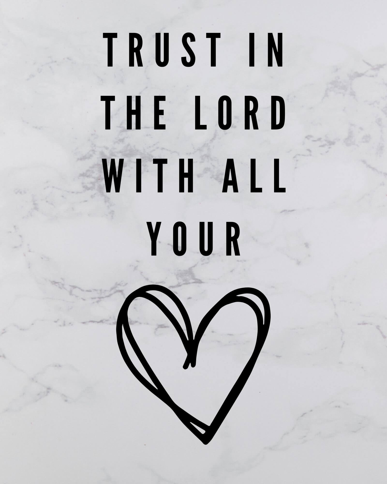 Printable Wall Art, Marbled Wall Art, Trust in the Lord, Bible Quote ...