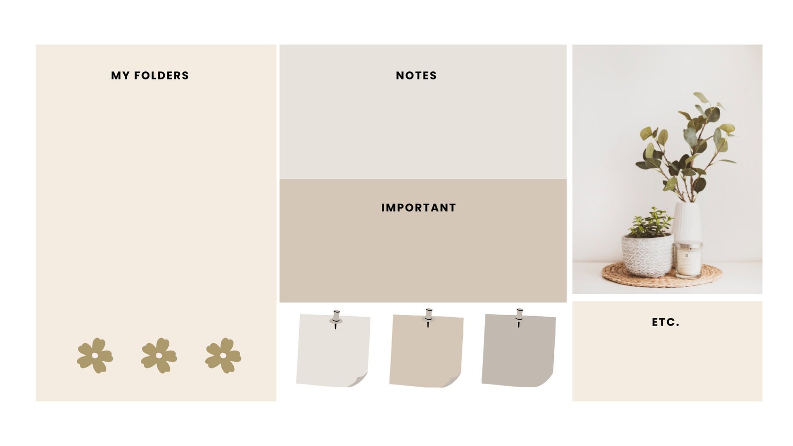 Minimalist Desktop Wallpaper / Organizer Editable Canva Computer/pc ...