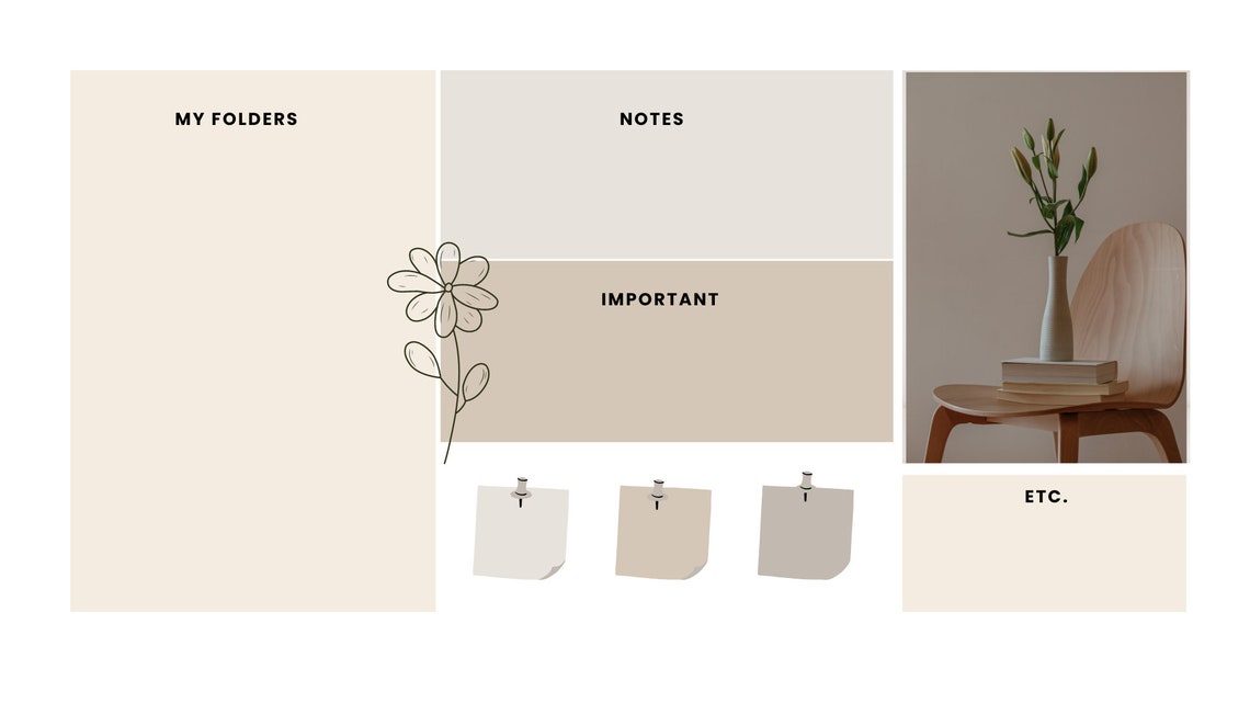 Minimalist Desktop Wallpaper / Organizer Editable Canva Computer/pc ...