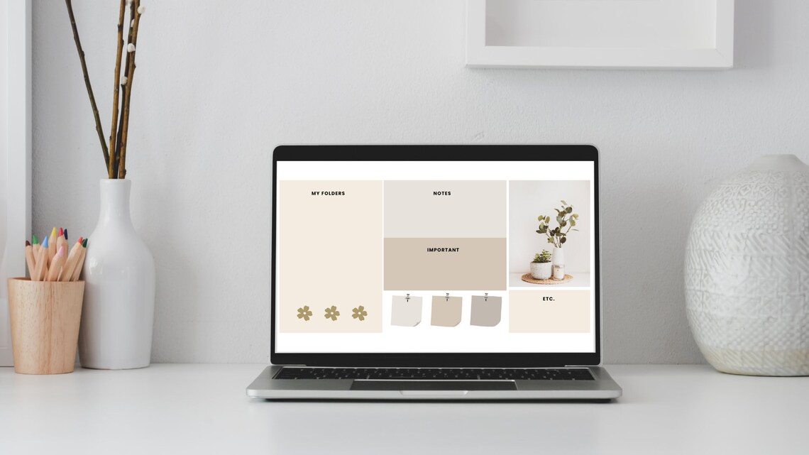 Minimalist Desktop Wallpaper / Organizer Editable Canva Computer/pc ...