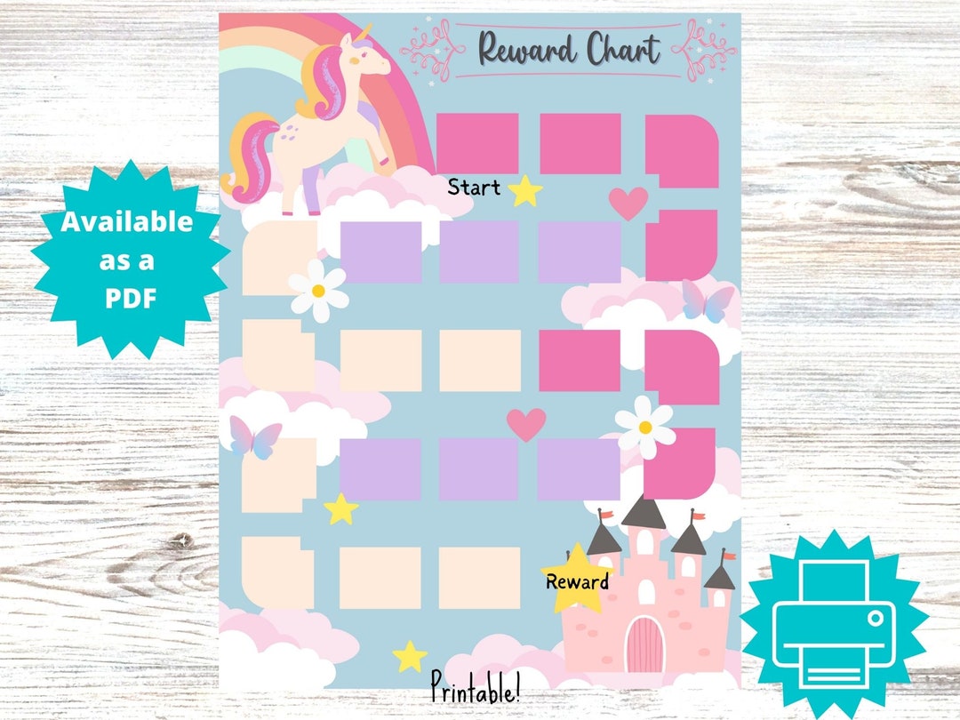 Printable Unicorn Reward Chart for Kids Rainbow Fairytale - Etsy Australia