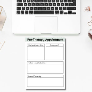 Printable Pre and Post Therapy Note Pages, Therapy Appointment ...