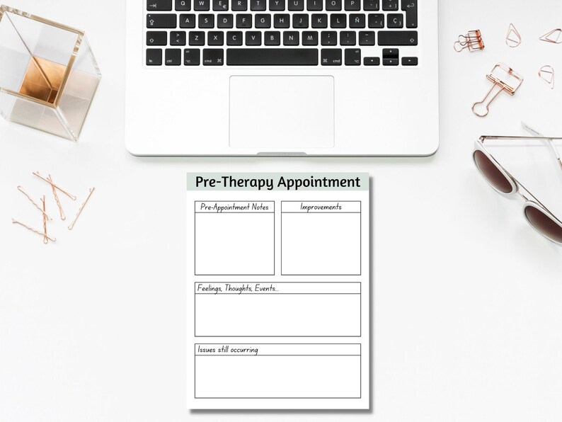 Printable Pre and Post Therapy Note Pages, Therapy Appointment ...