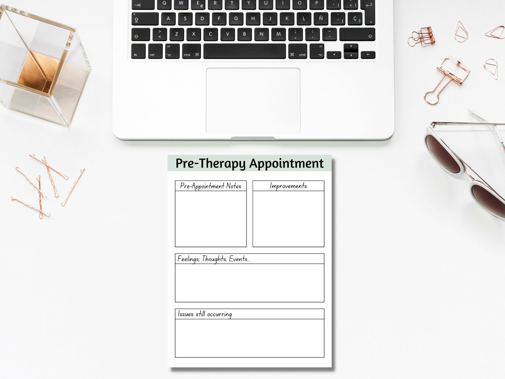 Printable Pre and Post Therapy Note Pages, Therapy Appointment ...
