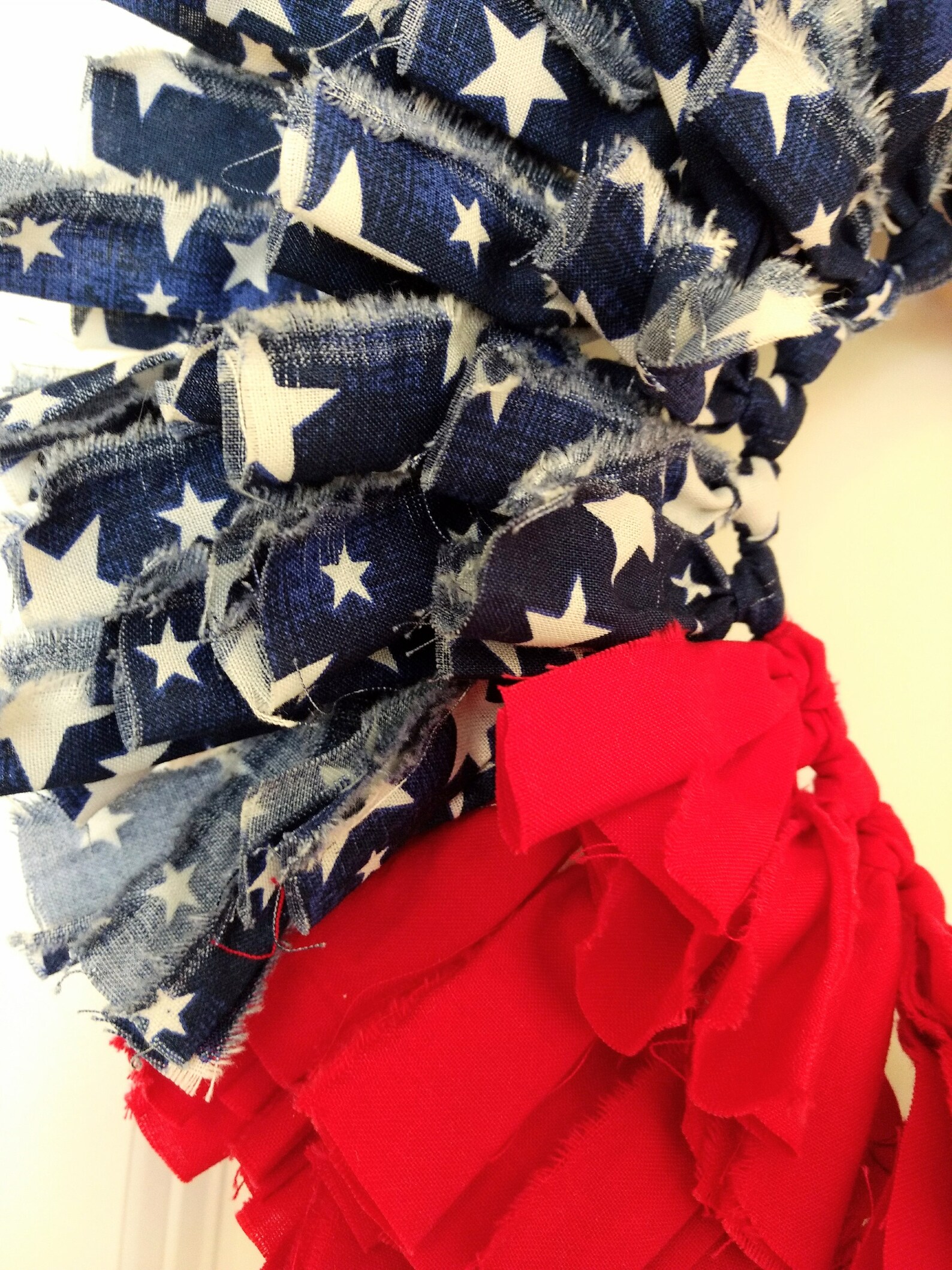 Patriotic Rag Wreath, Shabby Celebration Rag Wreath, Farmhouse Shabby ...