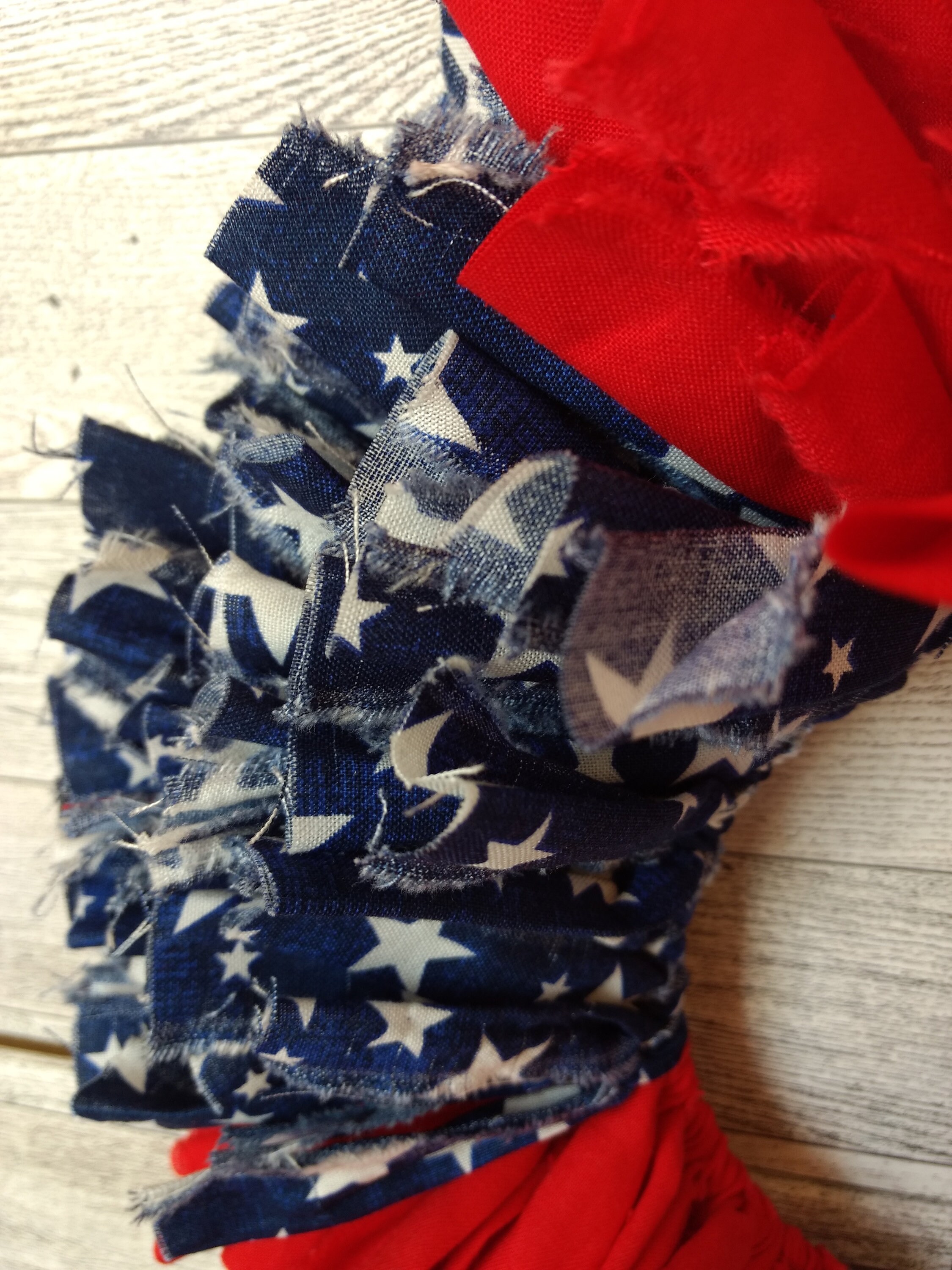 Patriotic Rag Wreath, Celebration Wreath, 4th of July Wreath, Farm ...
