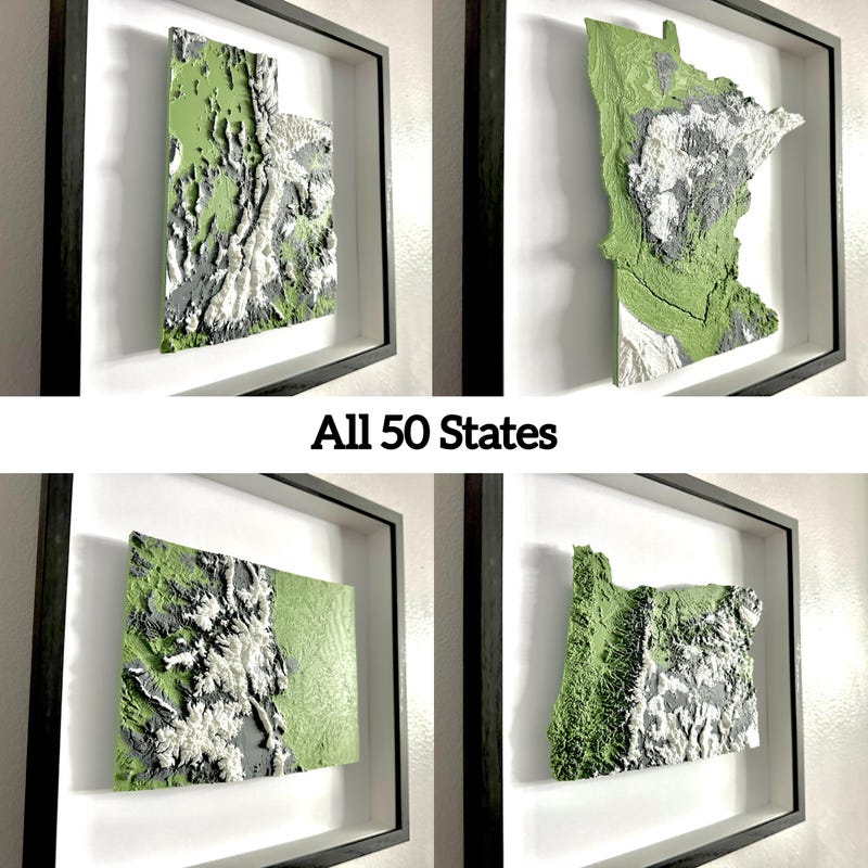 Topographical Map - Etsy