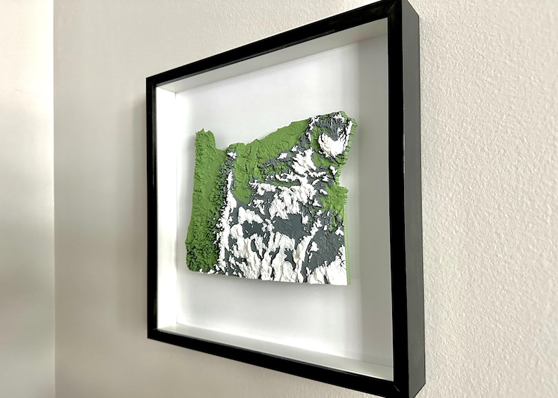 Oregon 3D Printed Topographic State Map – Raised Relief Wall Art ...