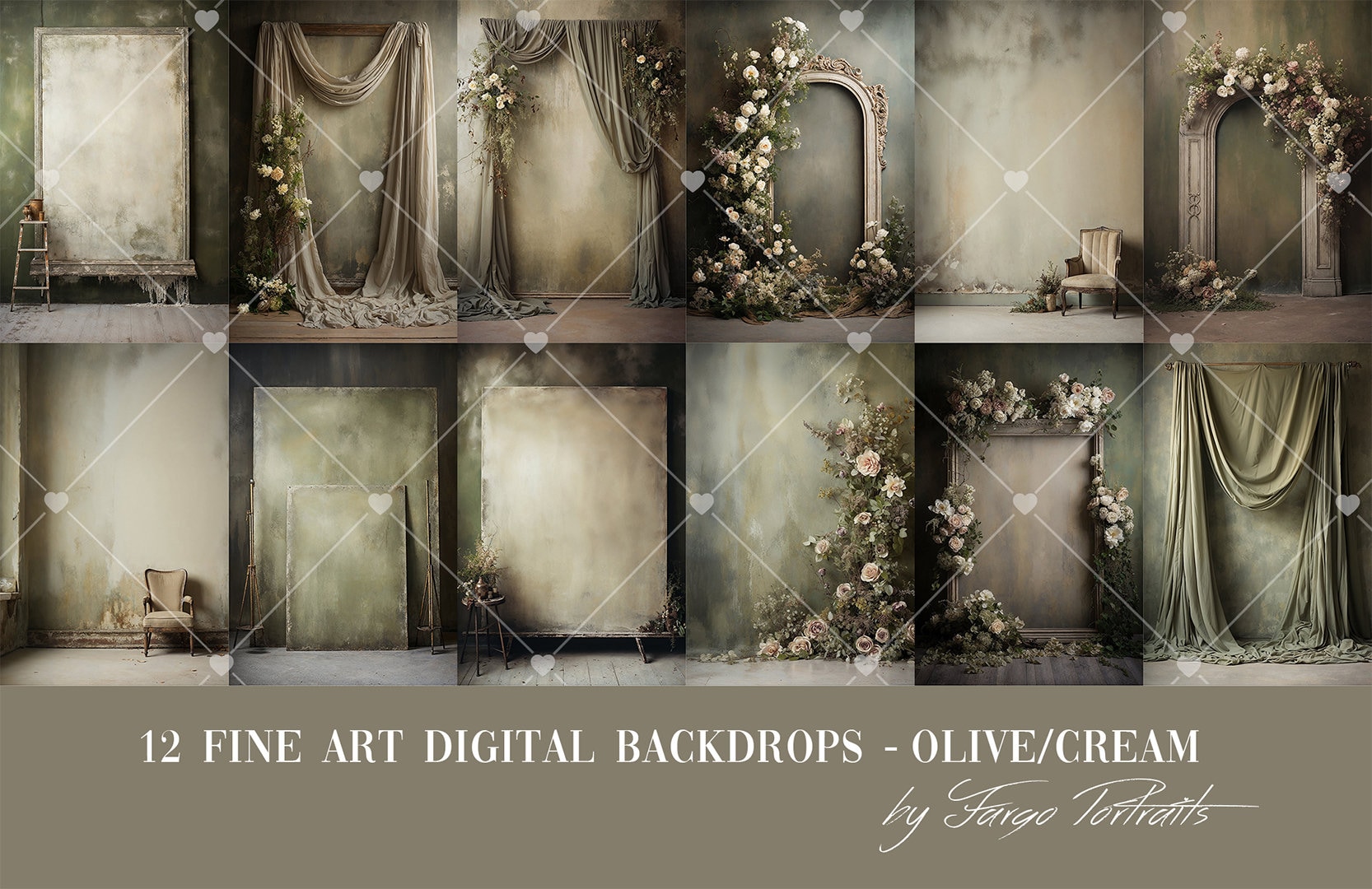 12 Fine Art Digital Backdrops, Portrait & Maternity Photography ...