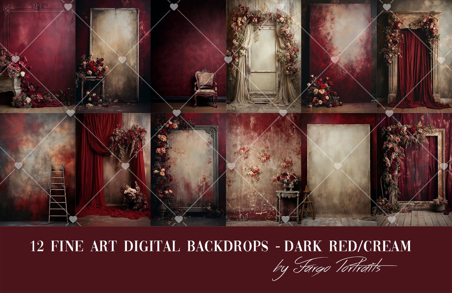 12 Fine Art Digital Backdrops, Portrait & Maternity Photography ...