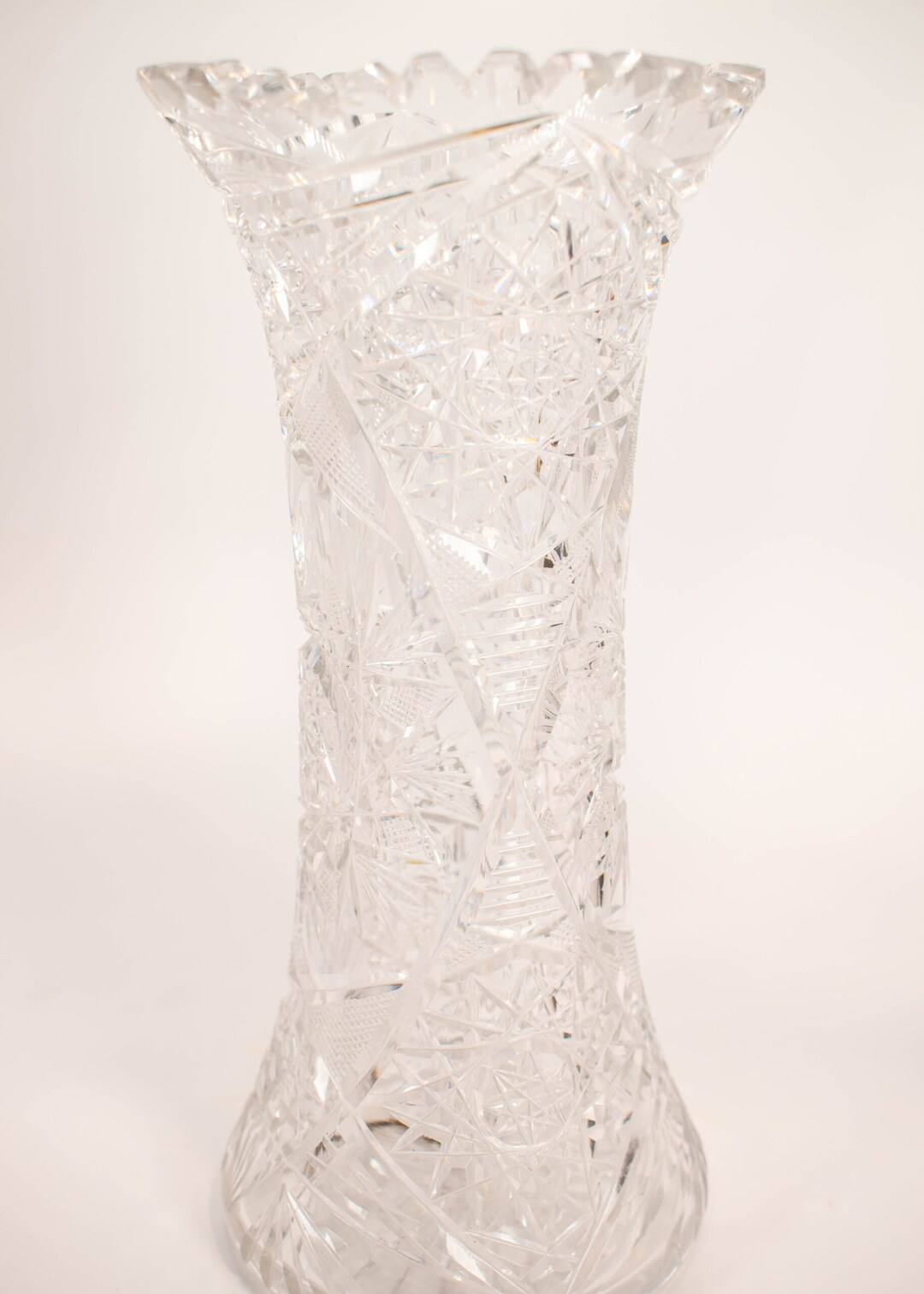 ABP Tall Lead Cut Crystal Vase - Etsy