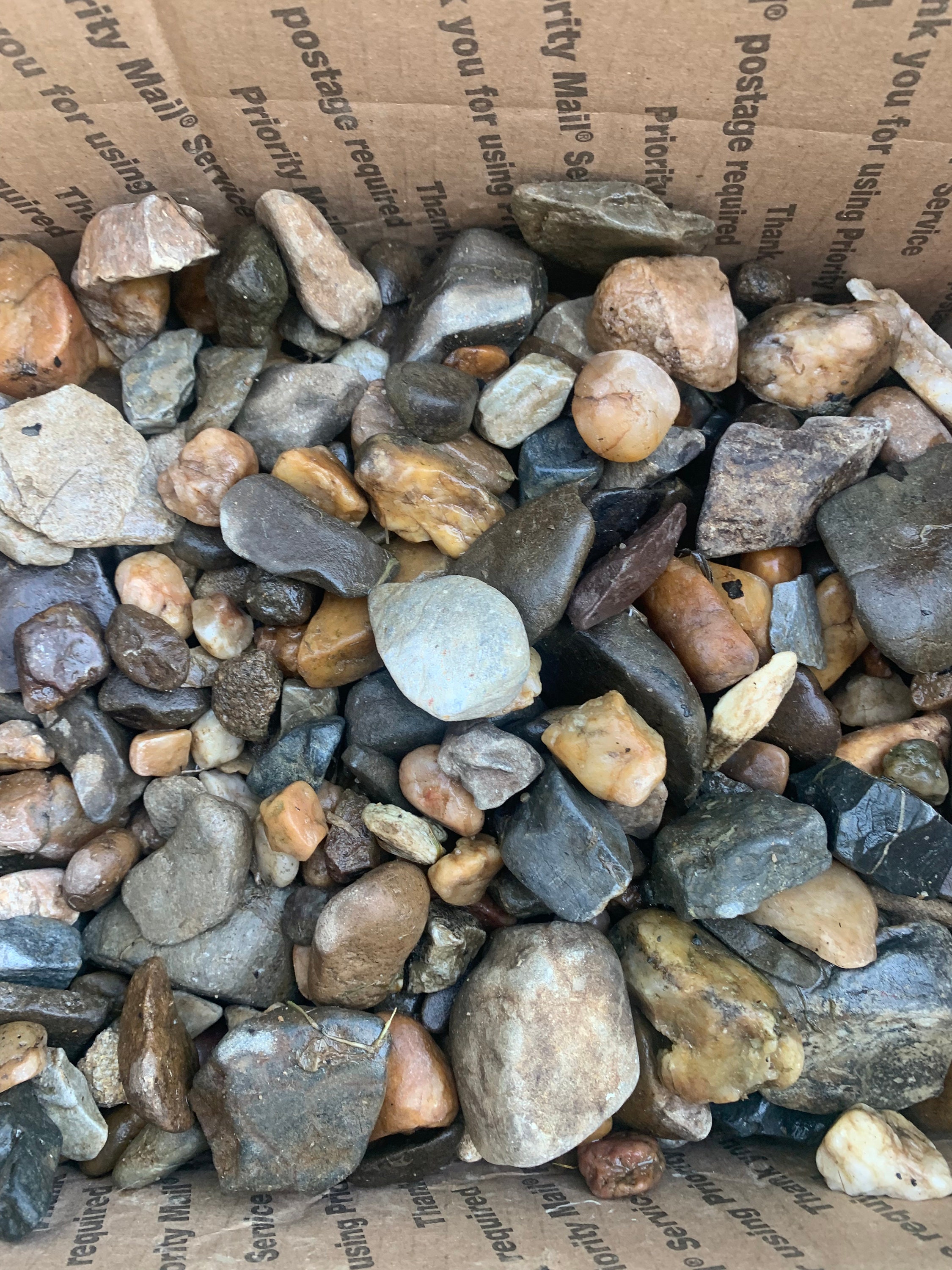 23-25 Lbs of Lancaster Pa Semi Polished River Tumbled Colorful River ...