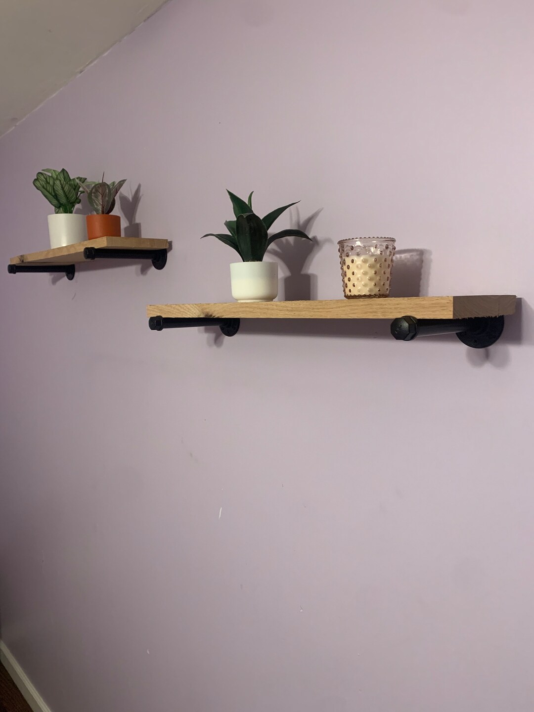 Rustic 6” 8” Industrial Black Pipe Shelving Kit 6 Piece Set - Etsy