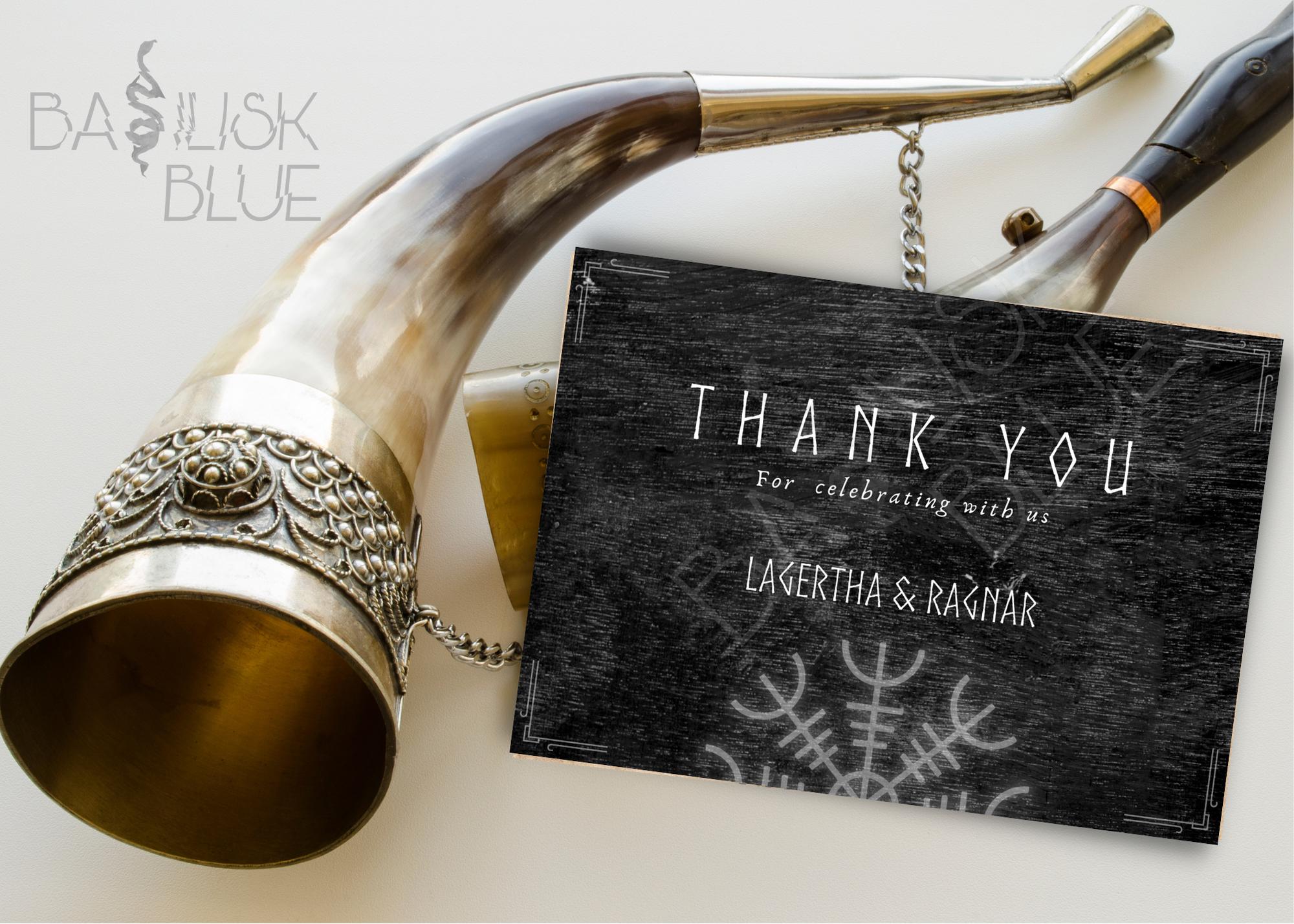 Viking Wedding Invitation Template - Norse Runes Wedding Invite - Helm ...