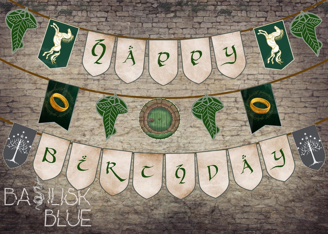 Printable Fantasy Birthday Banner - Medieval Birthday Sign - One ...