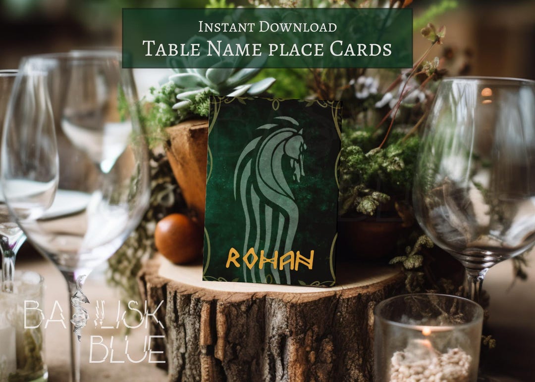 Elven Table Name Cards Set of 30 Fantasy Birthday Table Numbers Tolkien ...