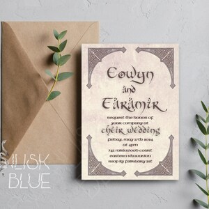 Editable Lotr Inspired Wedding Invitation Template - Elven Wedding ...