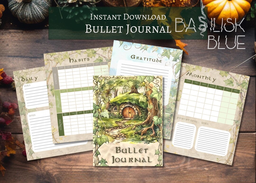 Printable Lotr Bullet Journal - Elvish Daily Planner - Elven Journal ...