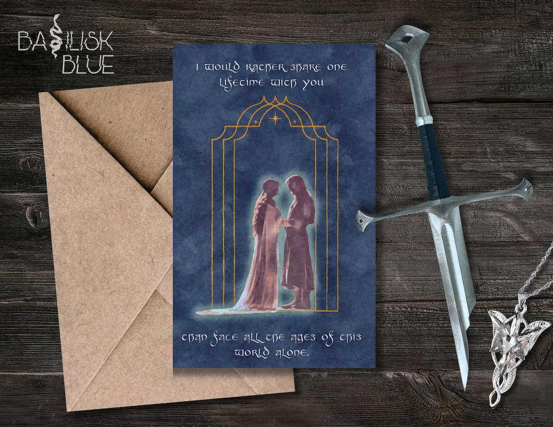 Printable Lotr Card - Aragorn & Arwen Romantic Greeting Birthday Card ...