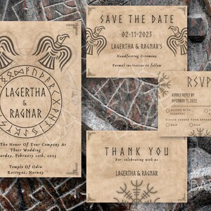 Viking Wedding Invitation Template - Norse Ravens Wedding Invite ...