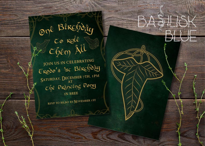 Lotr Inspired Birthday Invitation Template - One Birthday to Rule Them ...